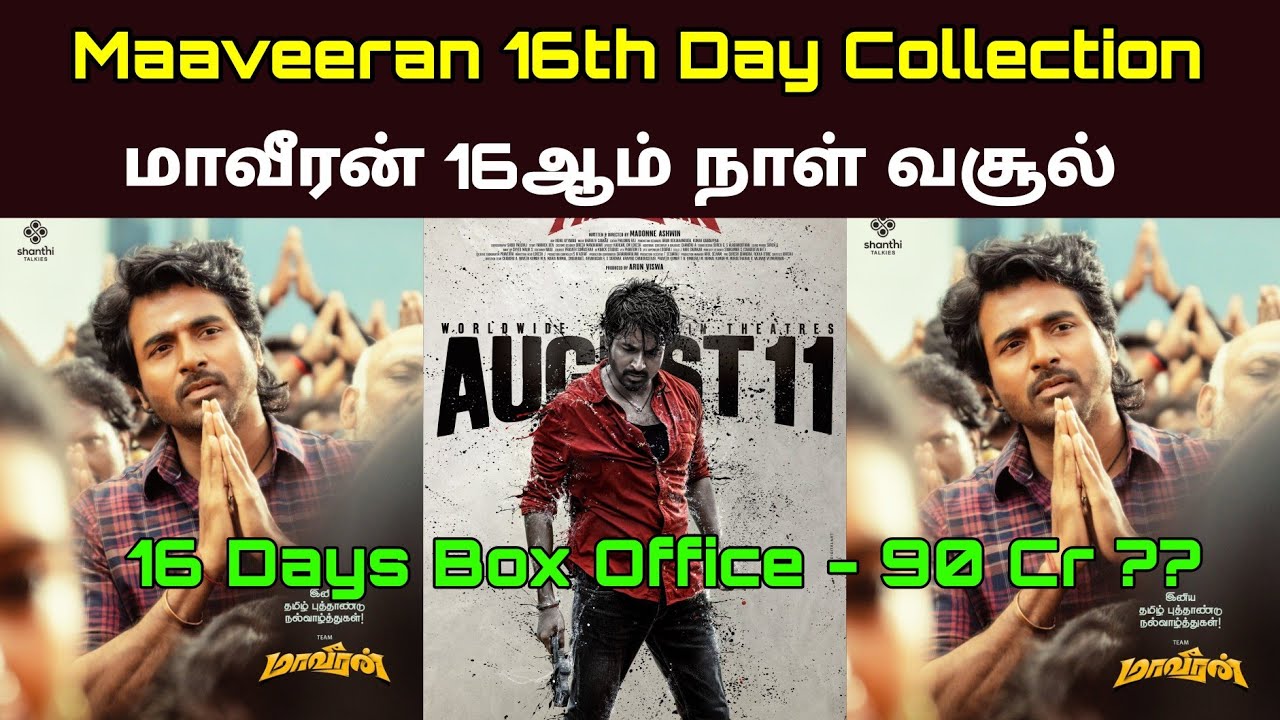 Maaveeran Movie 16th Day Box Office Collection[ Maaveeran Sixteenth Box ...