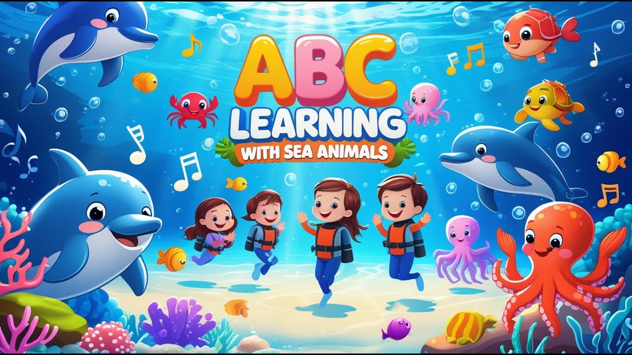 ABC Song with Sea Animals 🐠 | Learn Alphabets with Ocean Friends | Fun ...