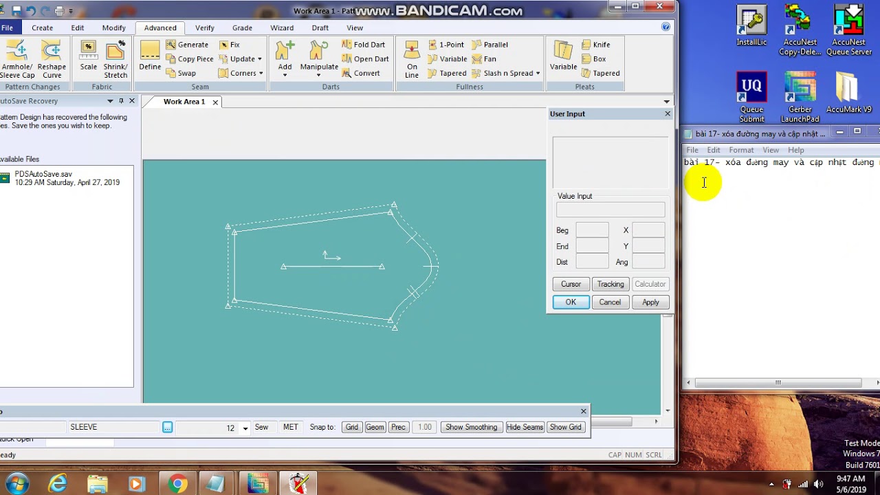 Gerber AccuMark - Bài 17: Xóa Đường May Và Cập Nhật Đường May - YouTube