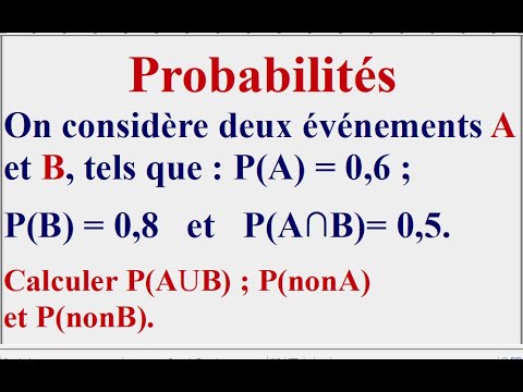 Probabilités : réunion, intersection et événement contraire - YouTube