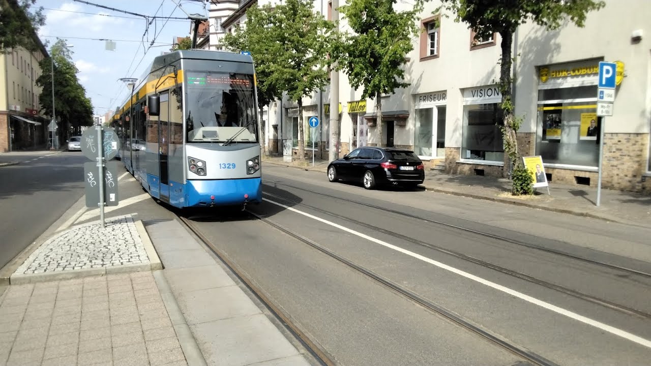 Straßenbahn mitfahrt Leipzig Linie 3 vom Adler bis zur Kunzestraße ...