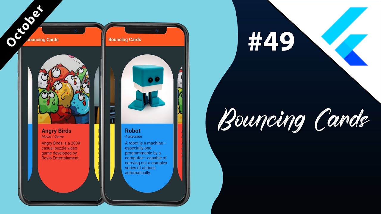 Flutter Tutorial Bouncing Cards Animator