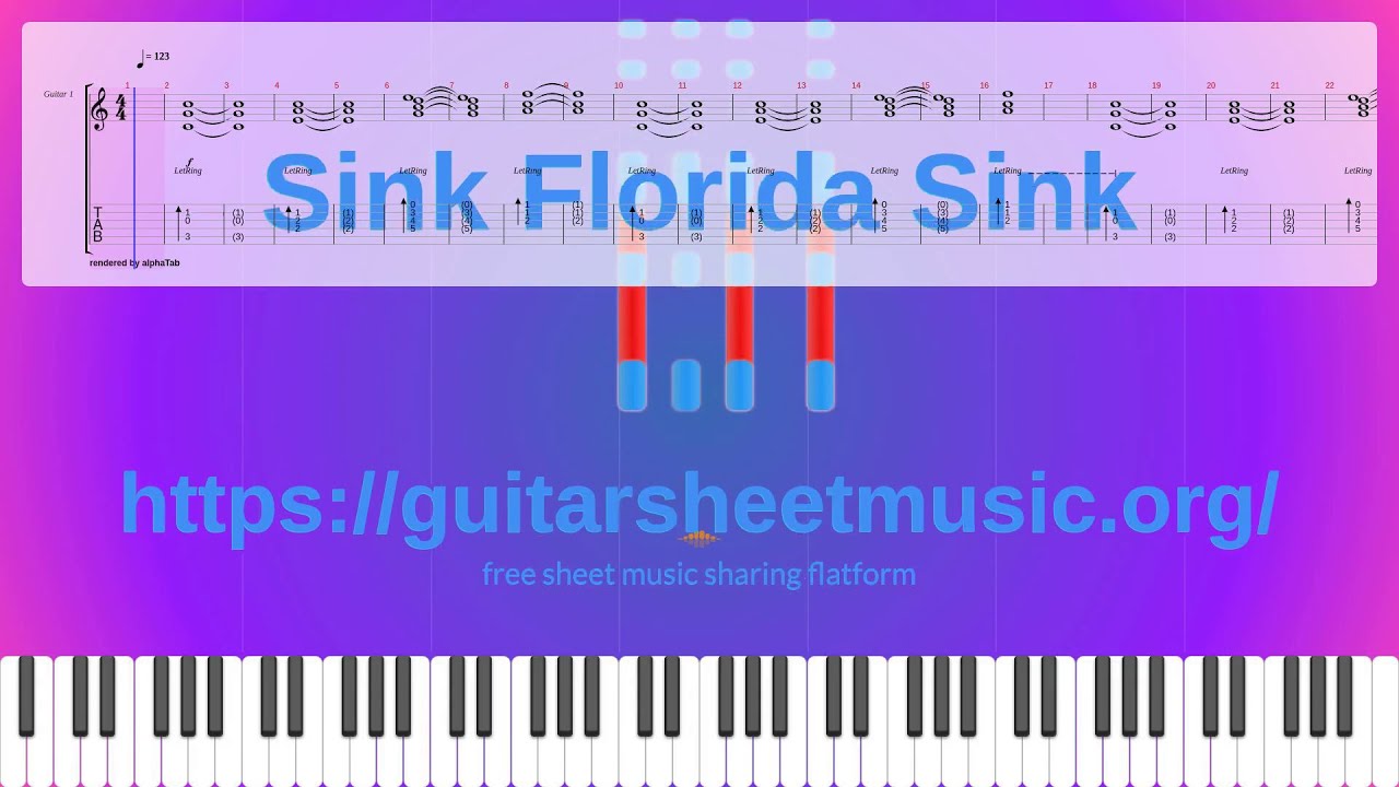 Sink Florida Sink Sheet Music Free, Synthesia Piano - YouTube