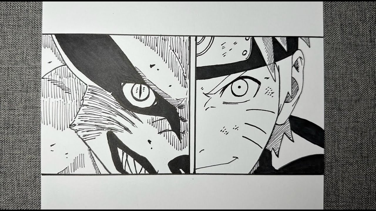 How To Draw Naruto and Kurama l Step by step l Easy anime drawing - YouTube