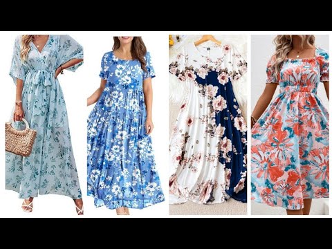 amazing Western frock flower print long Maxi printed frock design - YouTube