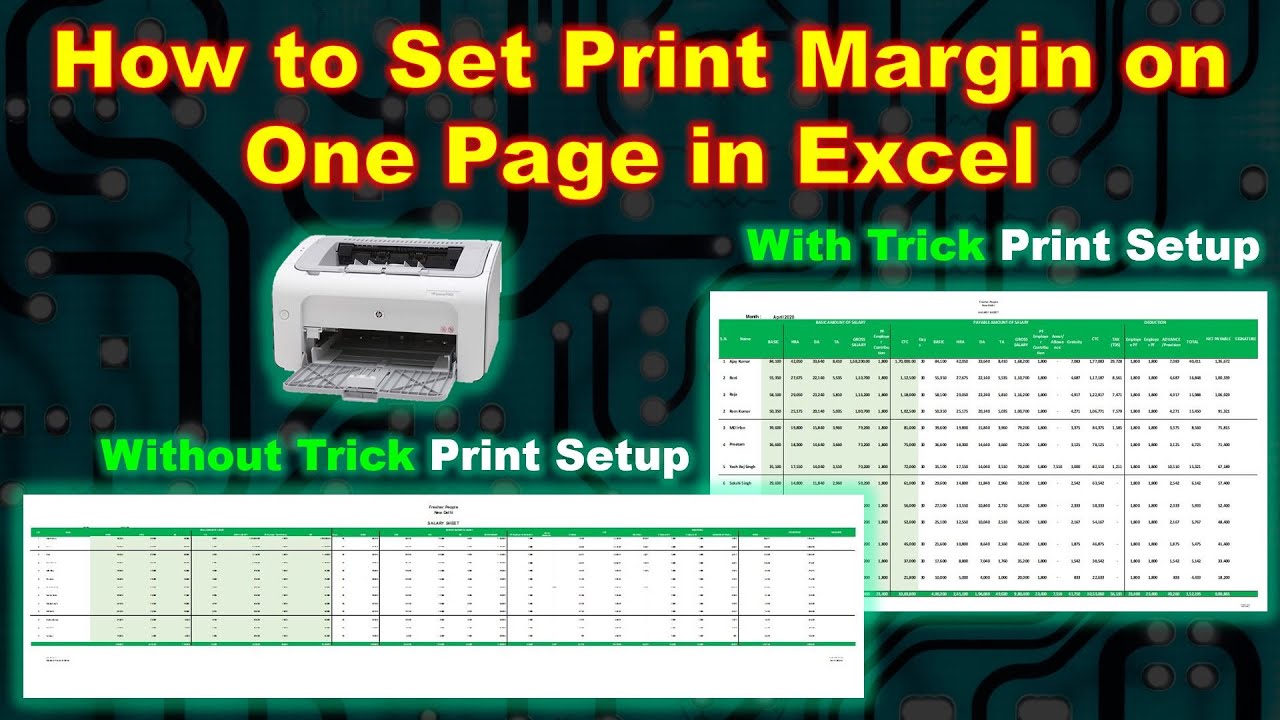 Large Spreadsheet setup in One Page in Excel - YouTube