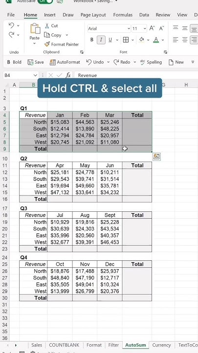 Multiple Table Addition #sum/#addition #shortcut #shorts #exceltricks #exceltutorial - YouTube
