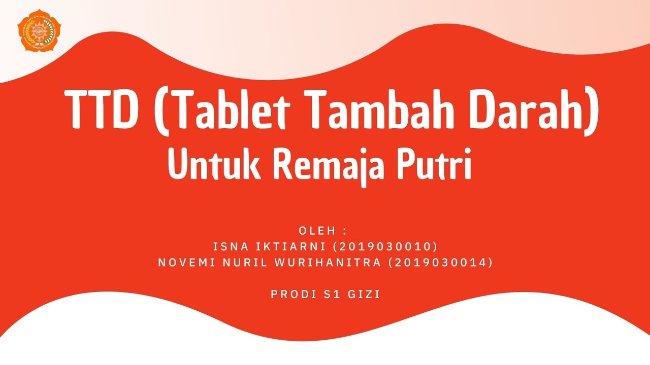 PENYULUHAN TABLET TAMBAH DARAH (TTD) UNTUK REMATRI - YouTube