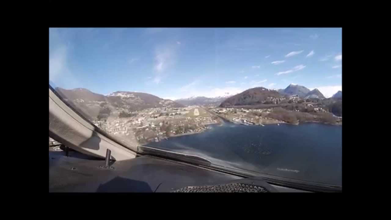 LSZA Lugano RWY01 - Approach - YouTube