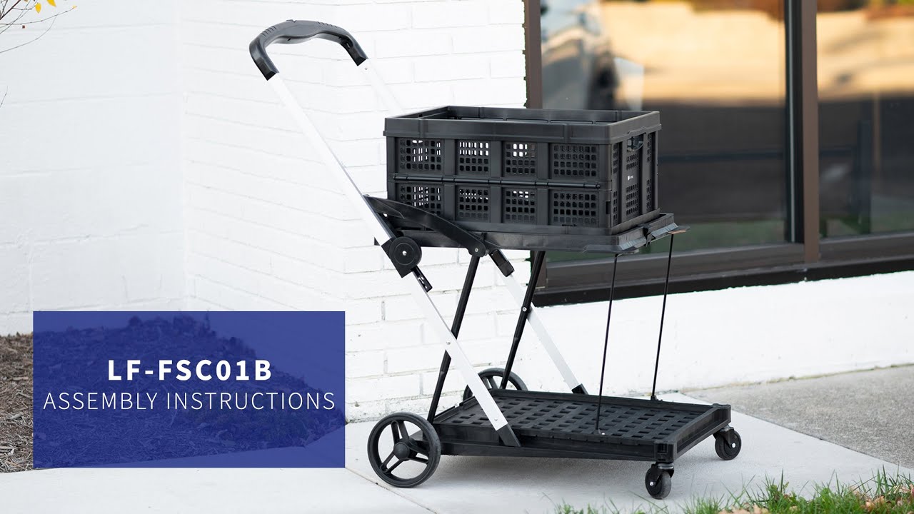 LF-FSC01B Life Finds by VIVO Collapsible Shopping Cart Assembly by VIVO ...