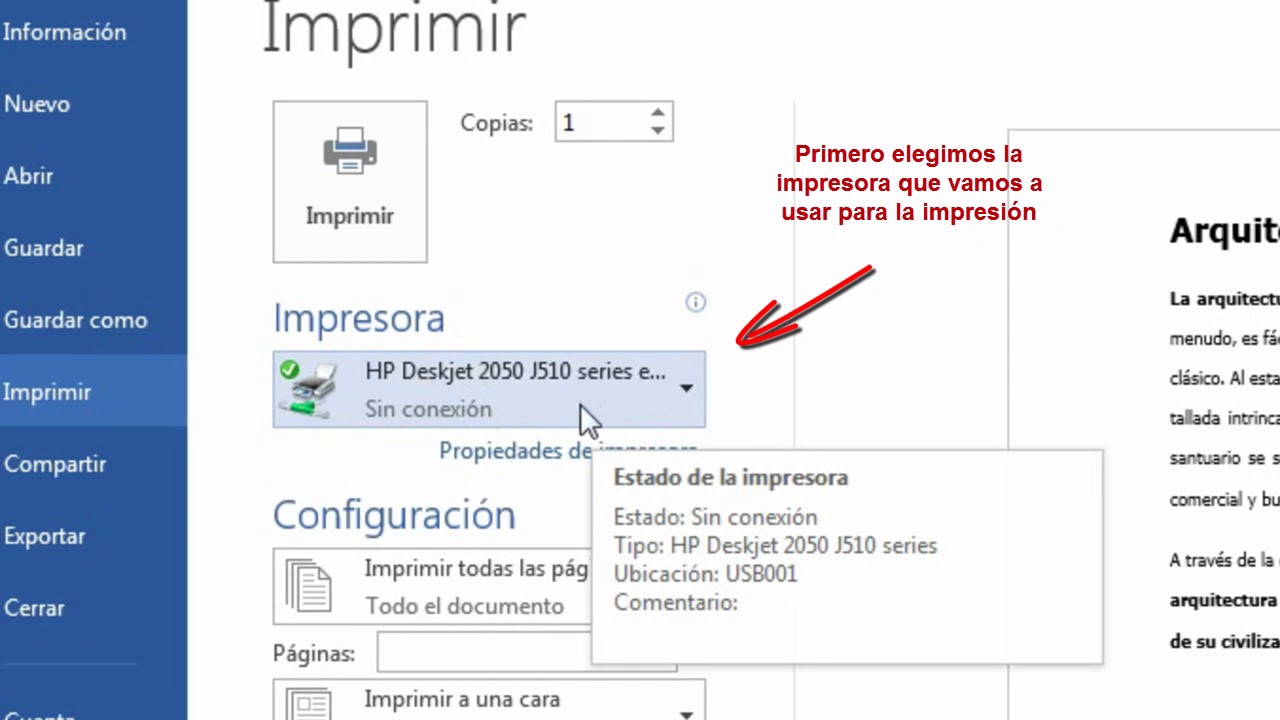 Imprimir un Archivo en Word - YouTube