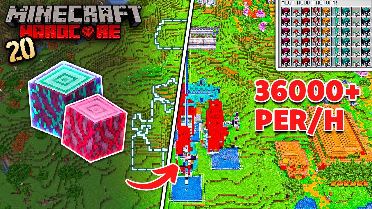 I Built a WOOD FACTORY in Minecraft Hardcore - YouTube
