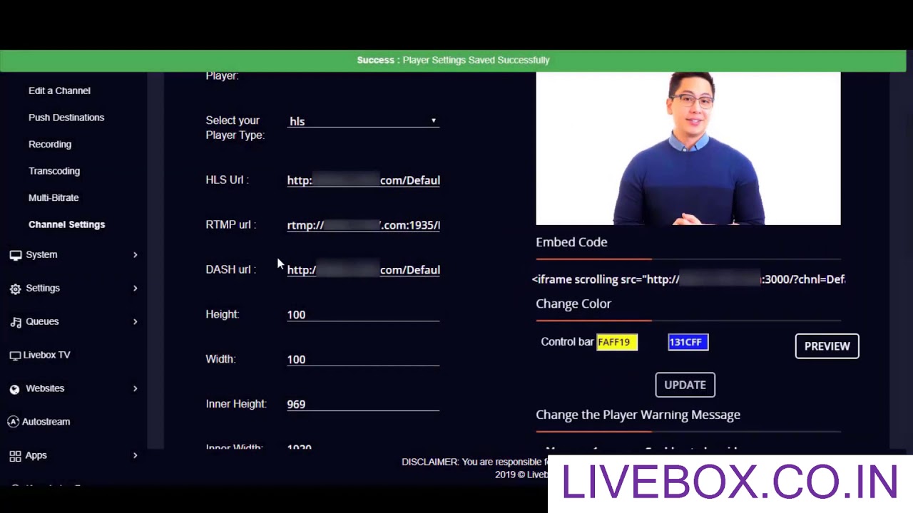 How to change the player warning content inside streaming server? - YouTube