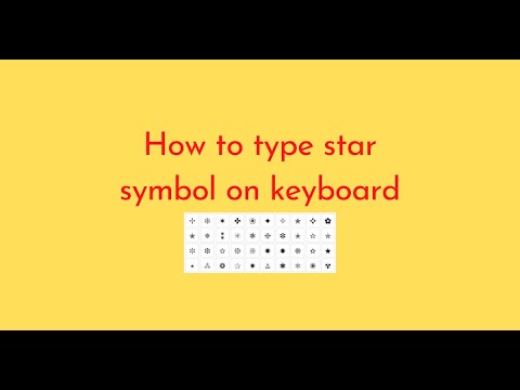 How To Type Star Symbol On Keyboard - Youtube