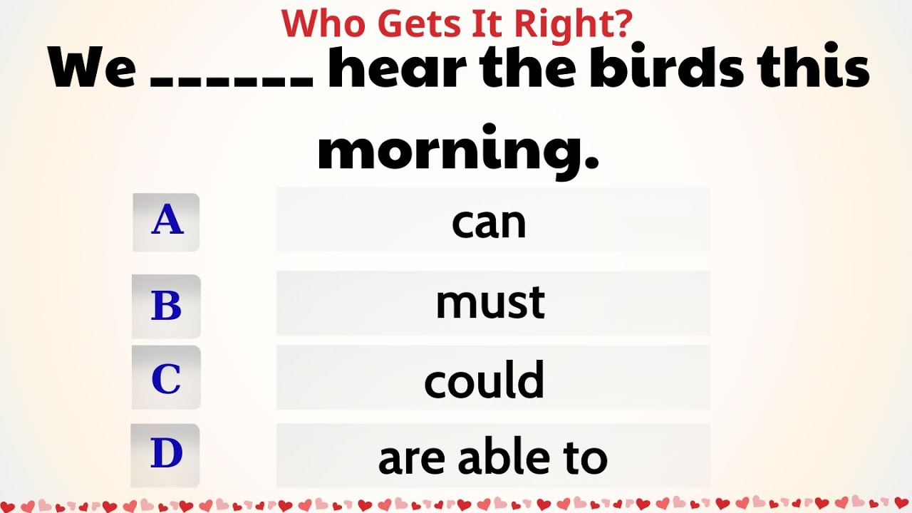 Can vs Could vs Be Able To 🔥 English Grammar Quiz A2–B1 | Test Your ...