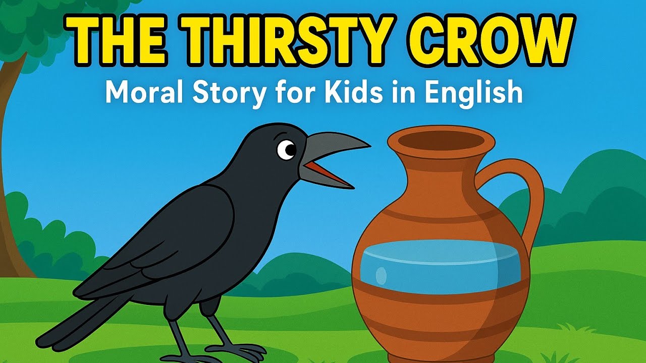 The Thirsty Crow | Moral Story for Kids in English | Animated Short ...