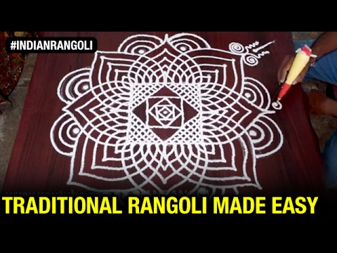 Beautiful Rangoli On Floor | Traditional Rangoli | Indian rangoli made ...