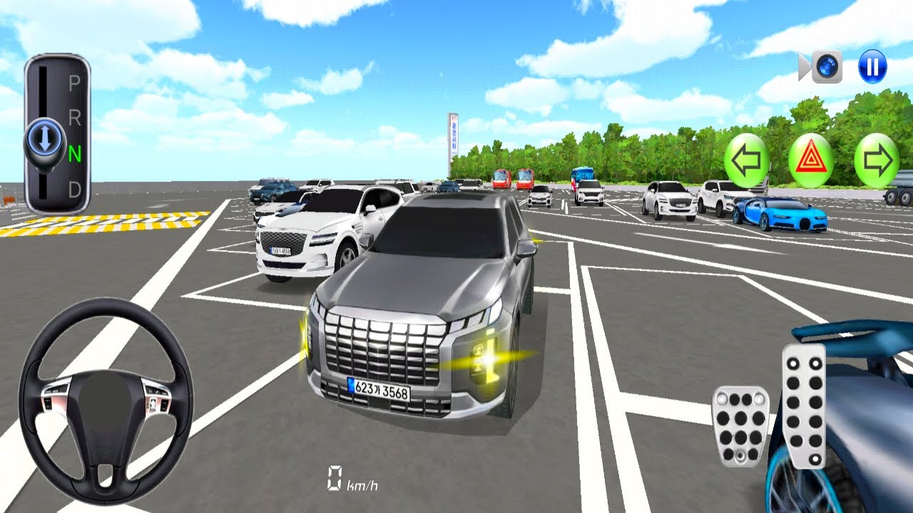 New Hyundai Palisade in Highway Rest Area Parking Funny Driving - 3D ...