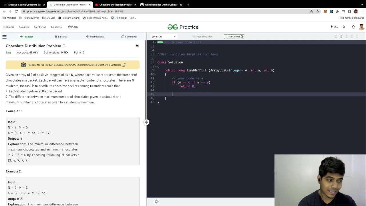 Chocolate Distribution Problem Java Youtube