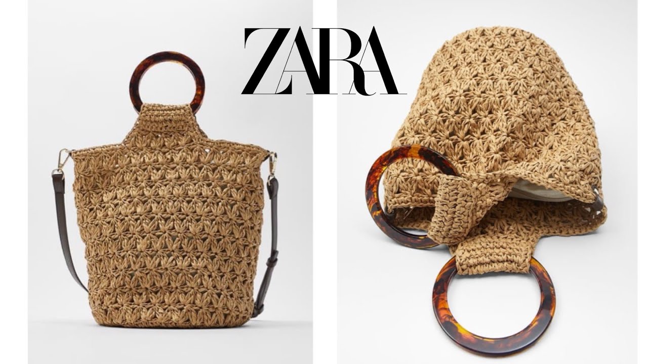 ZARA MARKA RAFYA ÖRGÜ ÇANTA YAPIMI 💯 Rafya İp ile Örgü Çanta Anlatımı ️ ...