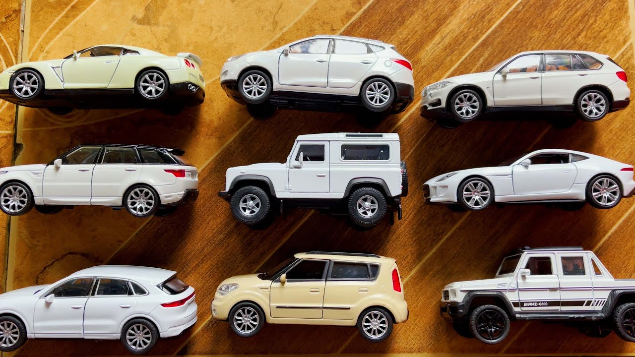 White Toy Cars Collection Sendan, SUV, Cross, CUV, Minivan - YouTube