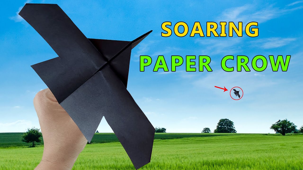 soaring paper crow: how to make paper plane like a crow - YouTube