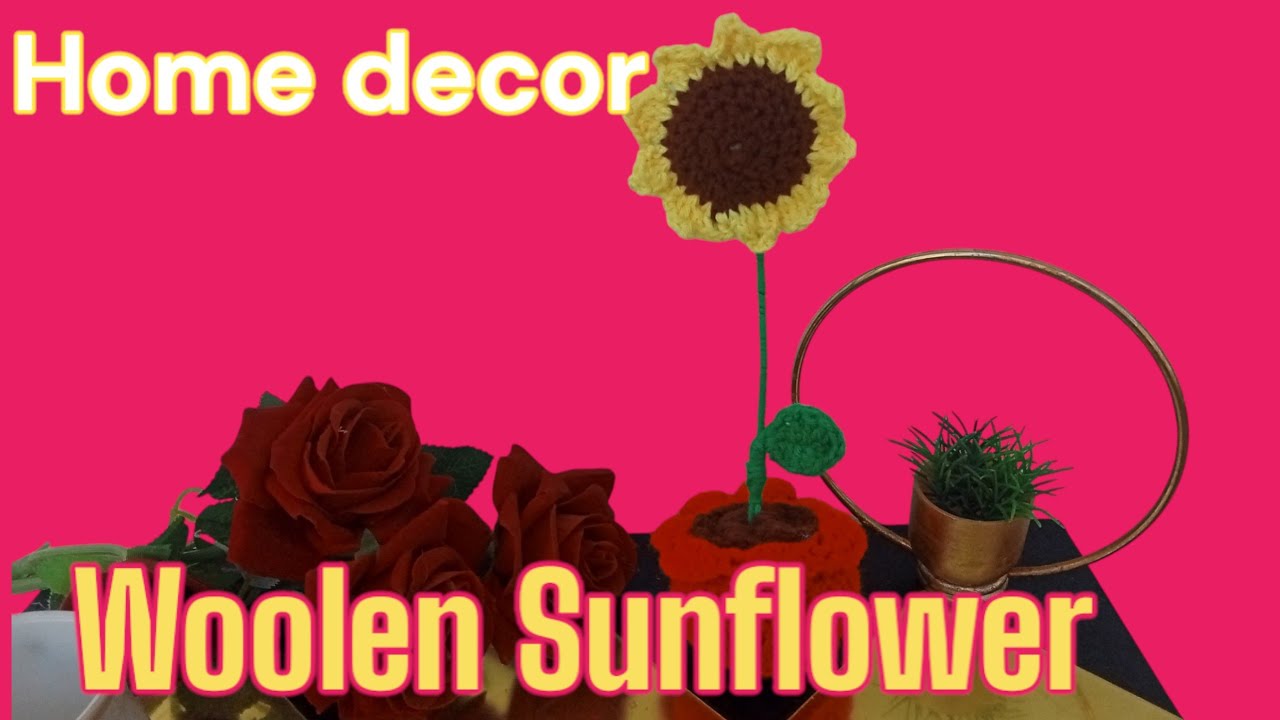 How to make sunflower by using wool? Wool se Flower kaise banaye ...