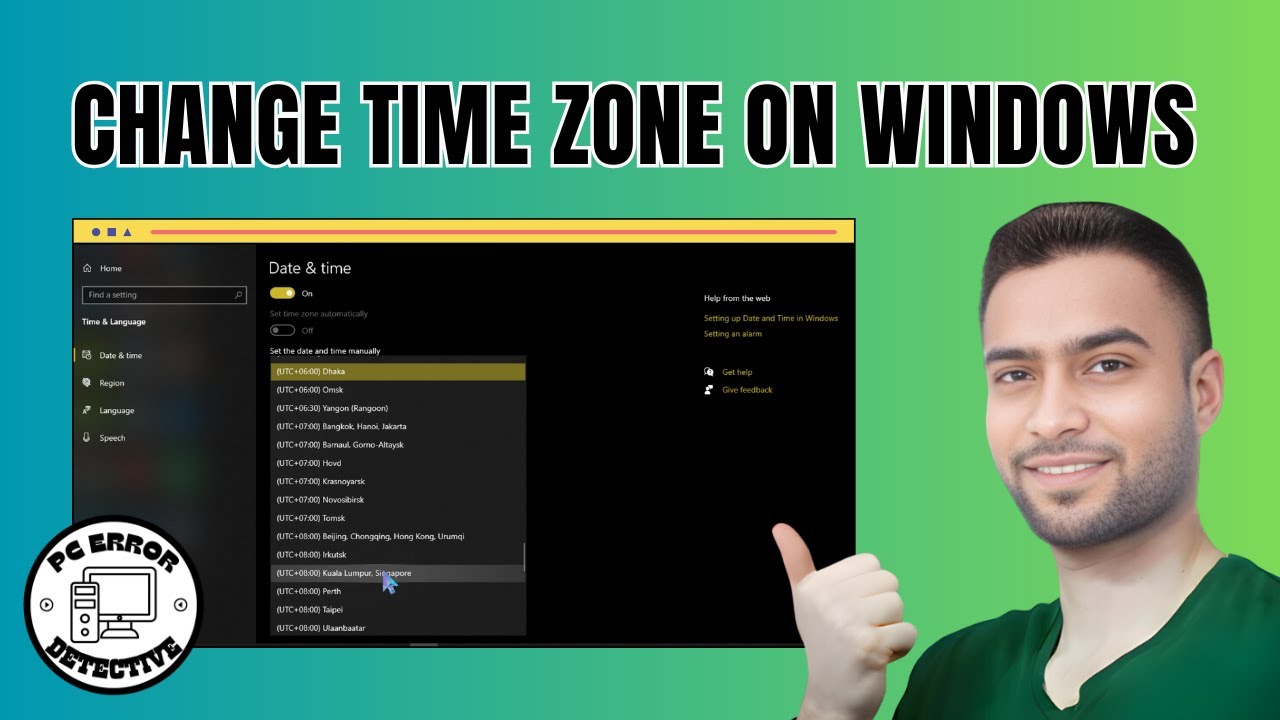 How To Change Time Zone On Windows 10 - YouTube