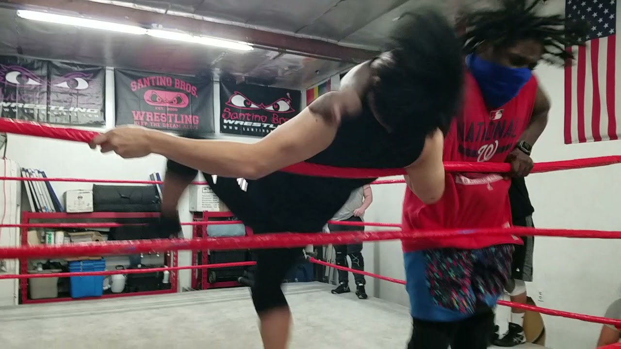 Clothesline over the top rope - YouTube