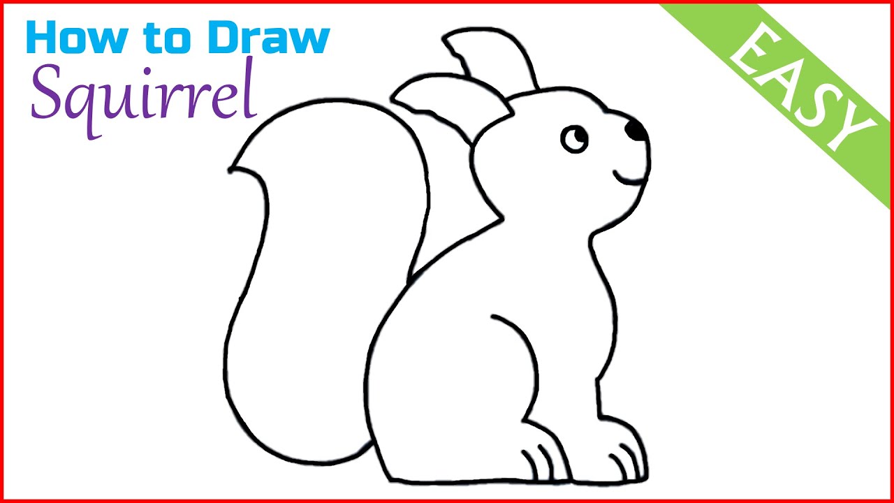 How to Draw a Squirrel Step by Step | Simple Squirrel Drawing Easy ...