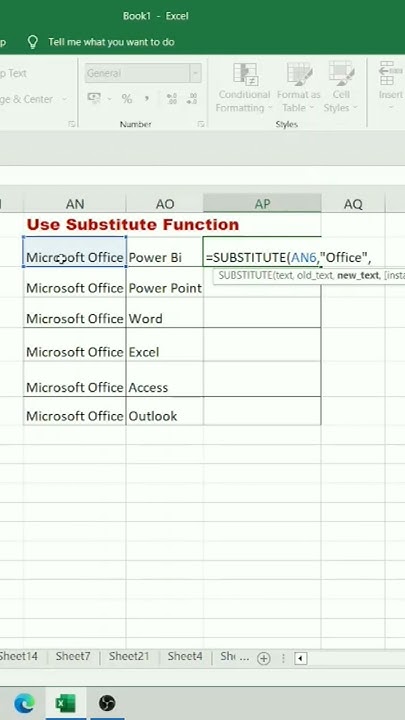 Use Substitute Function Excelvideo Excel Trick Shortvideo Function Video Data Substitute