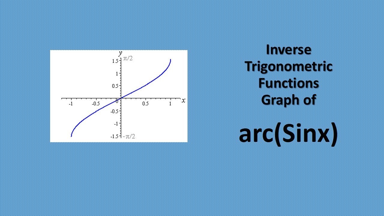  6 Inverse Trigonometric Functions Graph Of Sin Inverse X YouTube