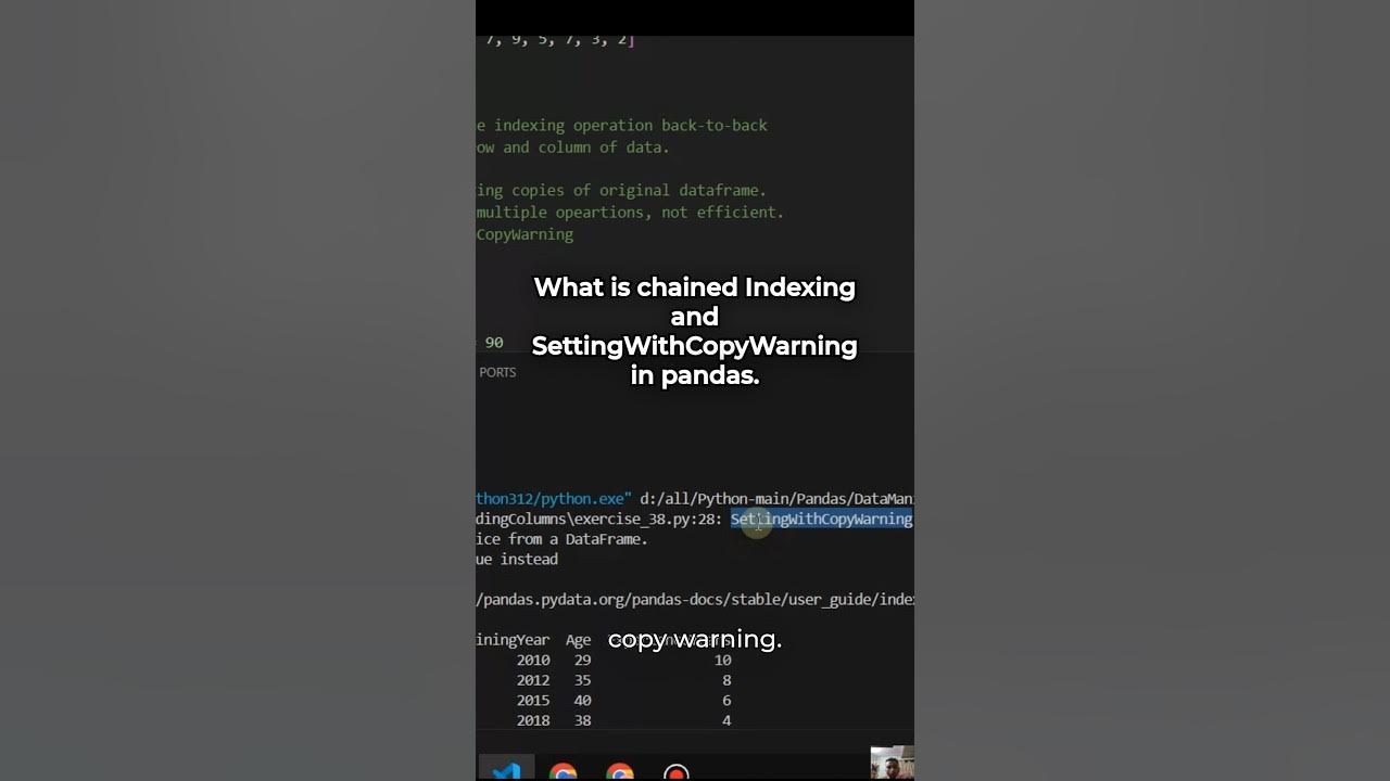 Why Chained Indexing is dangerous in pandas, with SettingWithCopyWarning |#pythonprogramming # ...