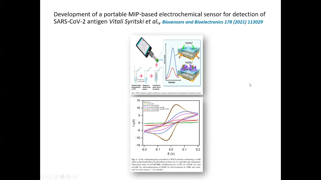 MIP-based electrochemical sensor to detect SARS-CoV-2 antigen, Syritski ...