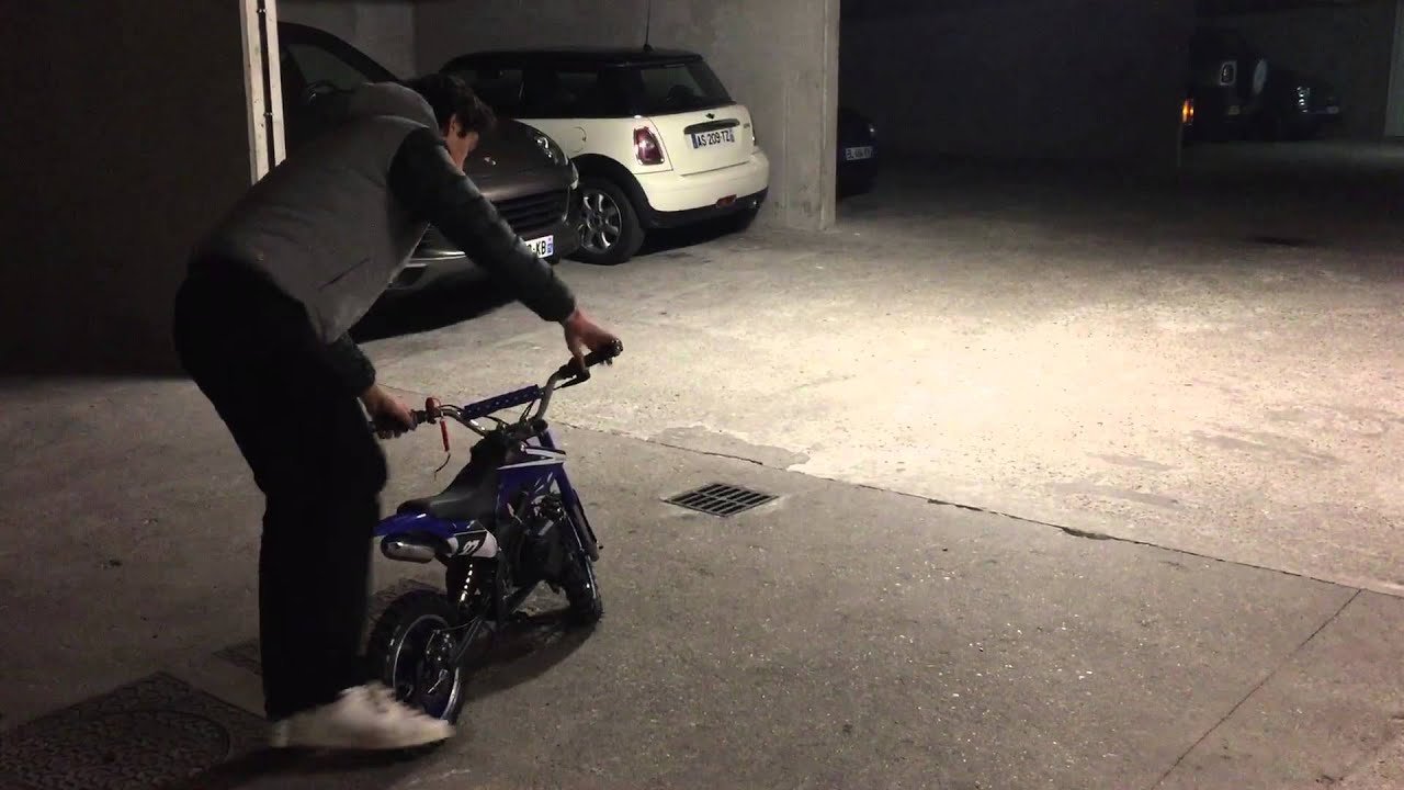 Pocket cross 50cc orion bleu dirt bike - YouTube