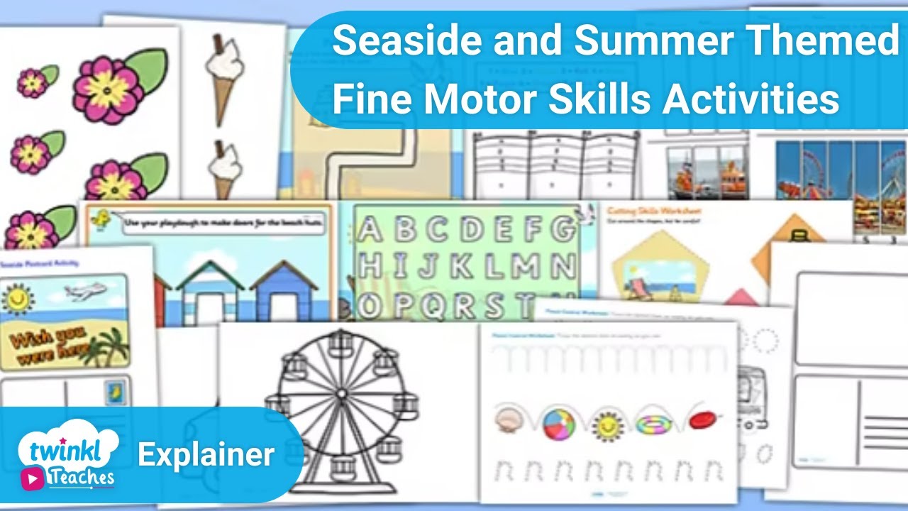 Seaside and Summer Fine Motor Skills Pack - YouTube