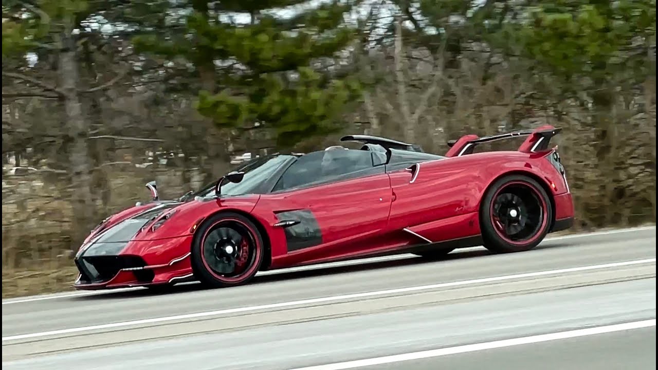 Pagani Huayra Roadster BC Spotted on Freeway - YouTube