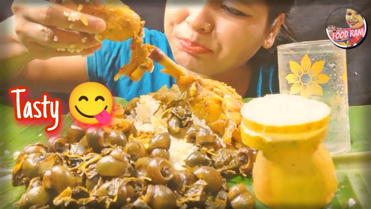 Snail Eating In India | Chicken Eating | Mukbang Snail Spicy | Tiny ...