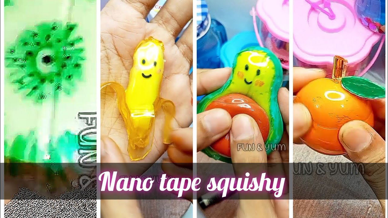 Nano tape fruit squishy series | how to make nano tape squishy | how to ...