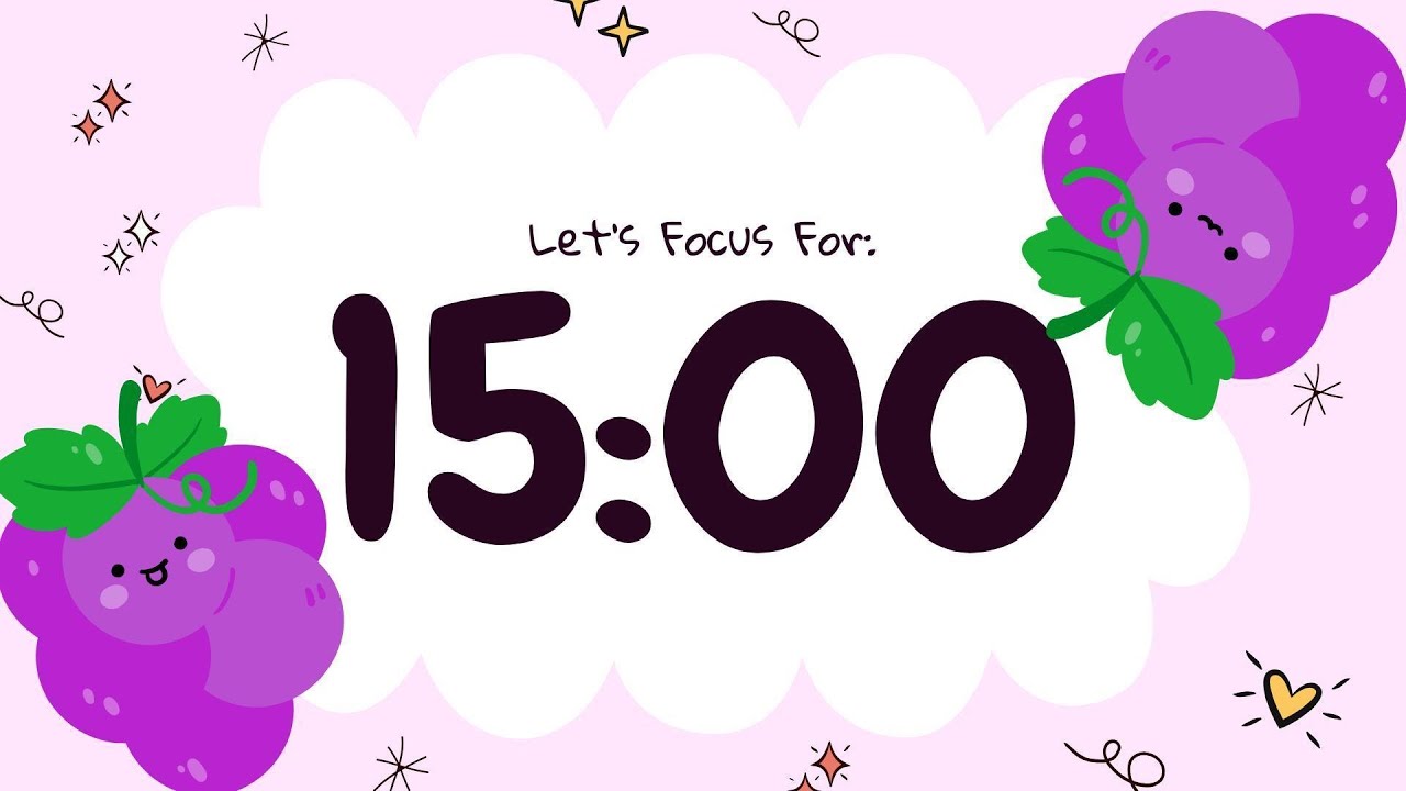 Cute Fruit Countdown 🍇|15 Minute Classroom Timer for Learning & Fun ...