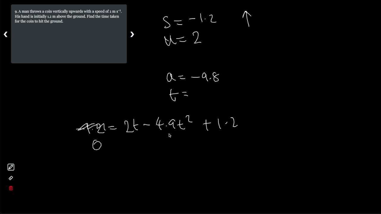 A Level Maths - 1D Constant Acceleration Q9 (mathsquestions.app) - YouTube