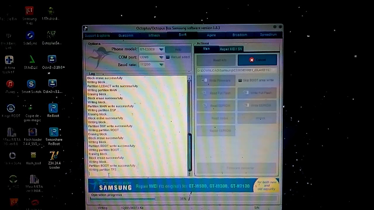 Tutorial Octoplus / Octopus - Crack - Flash GT-3303i - YouTube