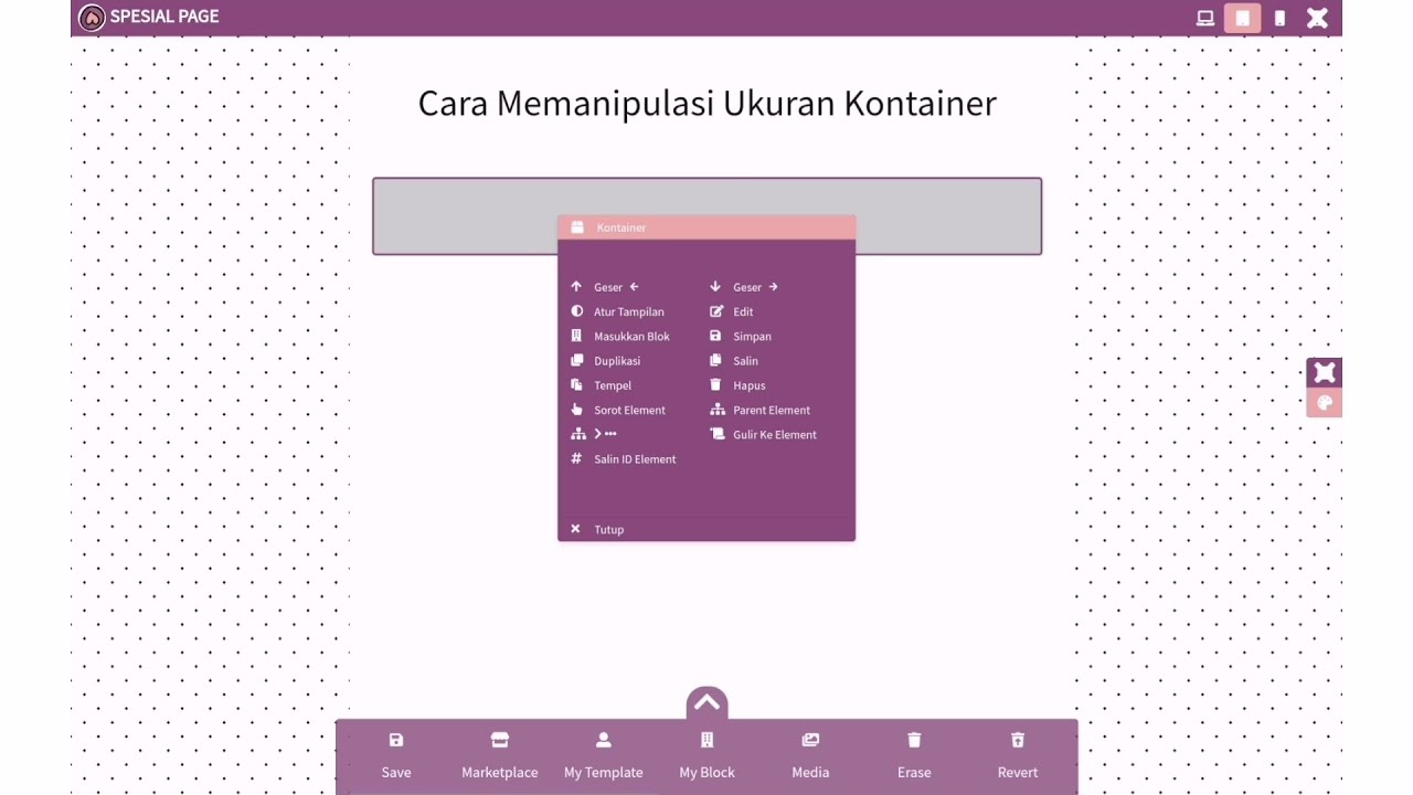 03. Merubah Ukuran Kontainer Design Website - Website Builder Indonesia ...
