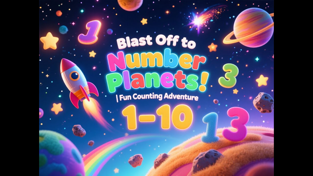 Blast Off 🚀 Learn Numbers 1–10 in Space | Happy Counting Song for Kids ...