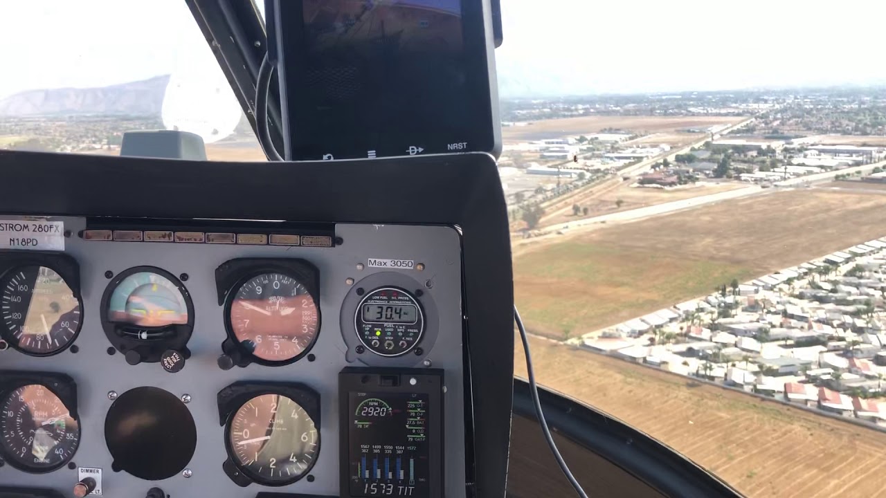 Enstrom 280FX Approach and Landing Hemet - YouTube
