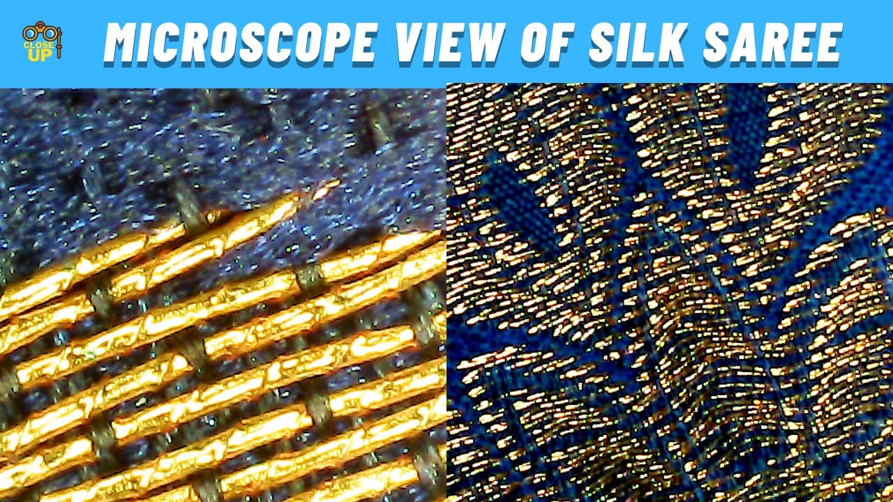 Silk Saree under Microscopic view of Silk Saree | Close up - YouTube
