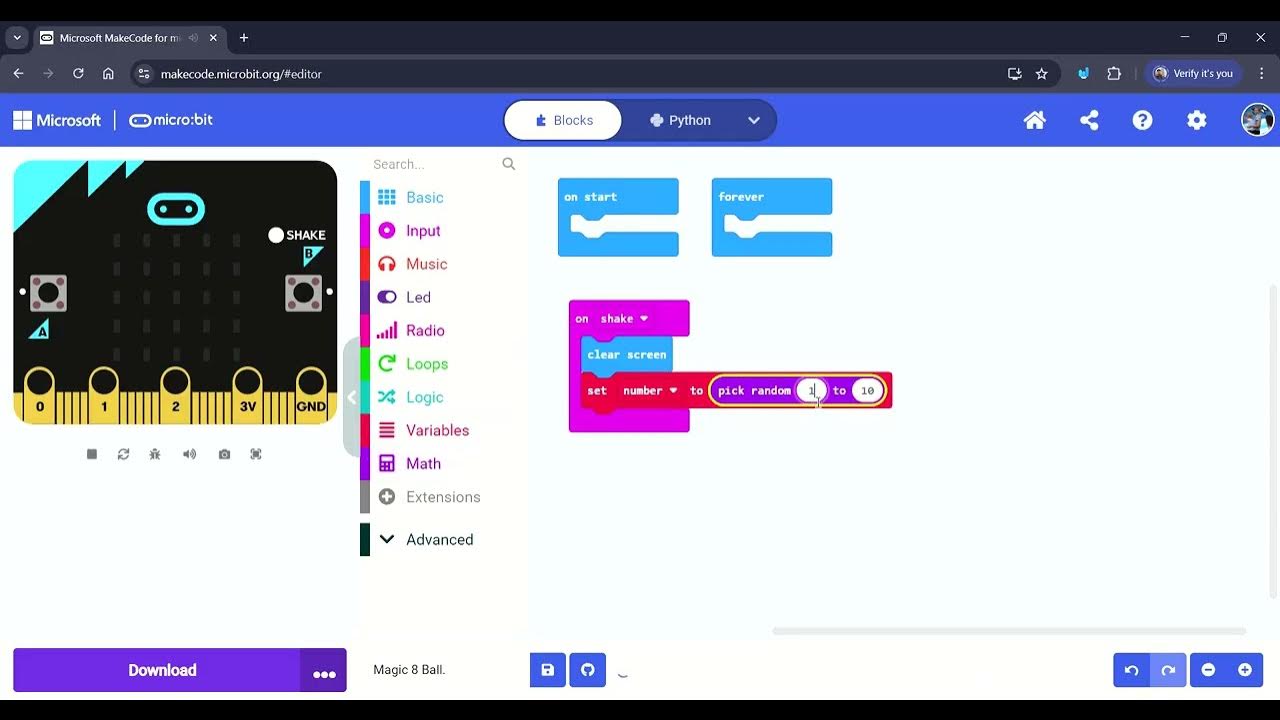 How to make the Magic 8 Ball. On microbit!🔥👩🏽‍💻 - YouTube