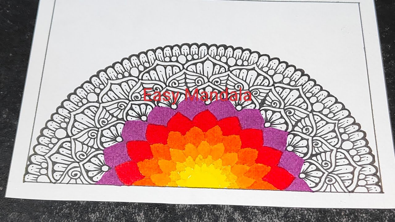 Semi Mandala Art For Beginners | @Easy_Mandala59 - YouTube