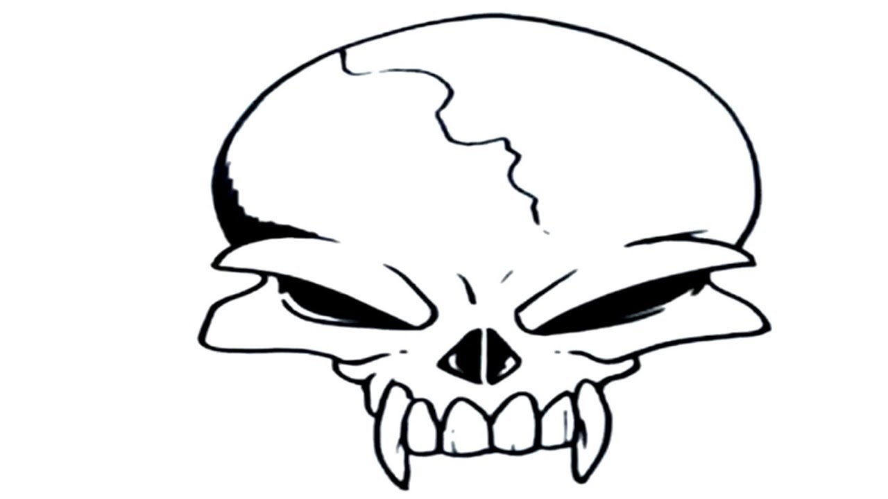 How to Draw Skeleton Face | Easy Scary Skull Drawing Step by Step for ...