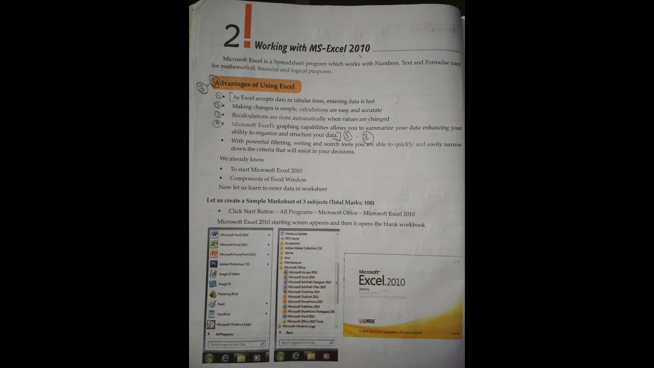 Computer std 8th lesson no 2 working with MS-Excel 2010 ( Activity zone ...